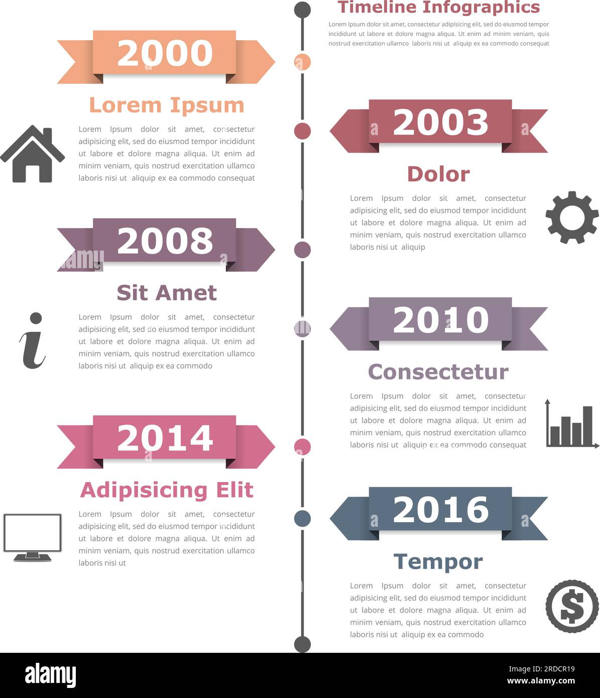 Vertical timeline infographics design template, vector eps10 ...