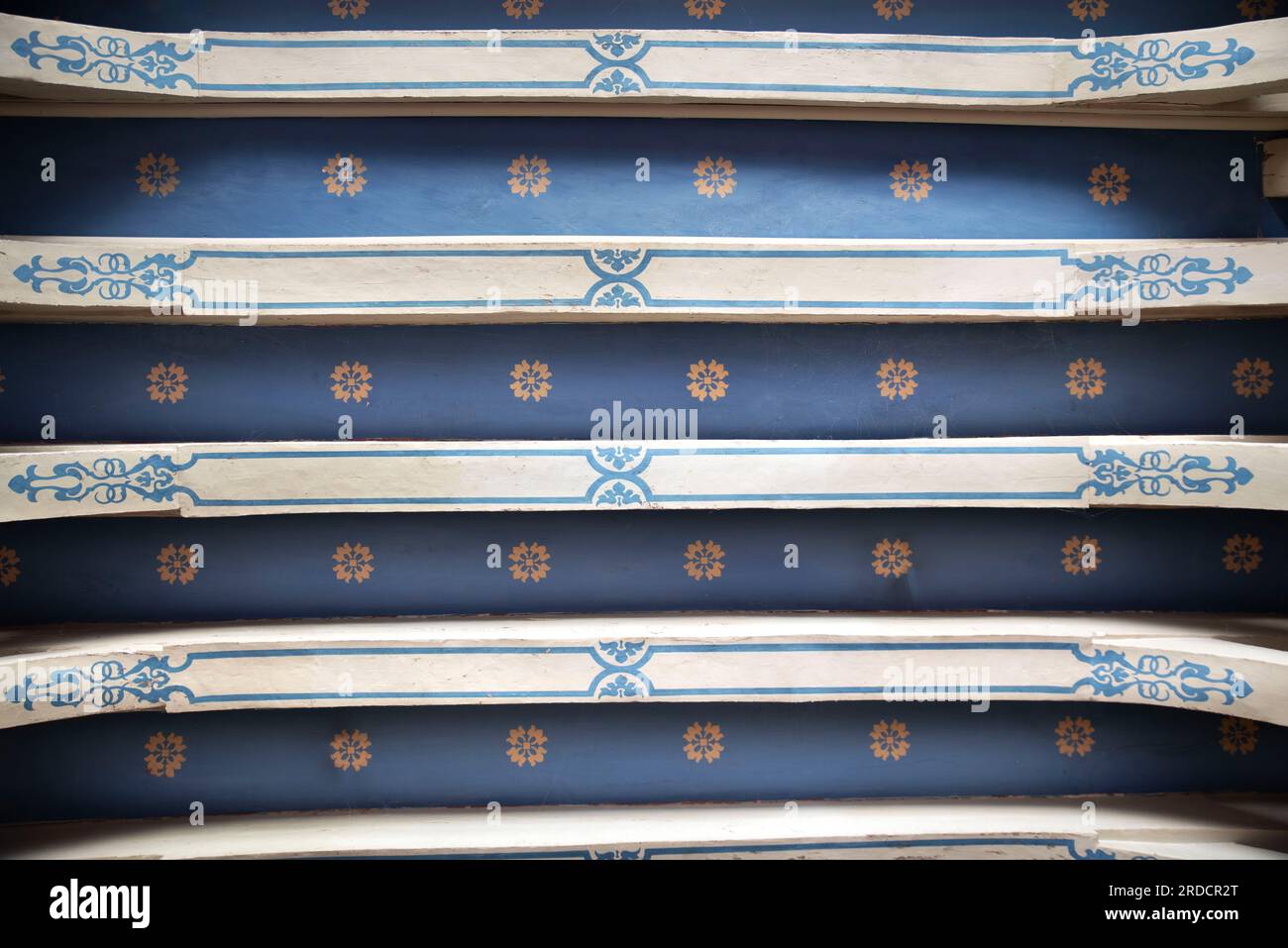 Detail of the painted ceiling of a medieval building Stock Photo - Alamy