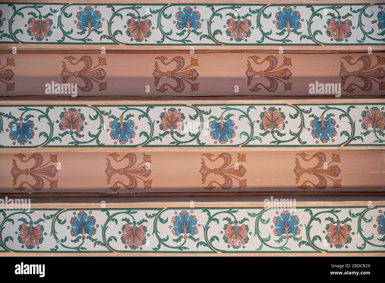 Detail of the painted ceiling of a medieval building Stock Photo - Alamy