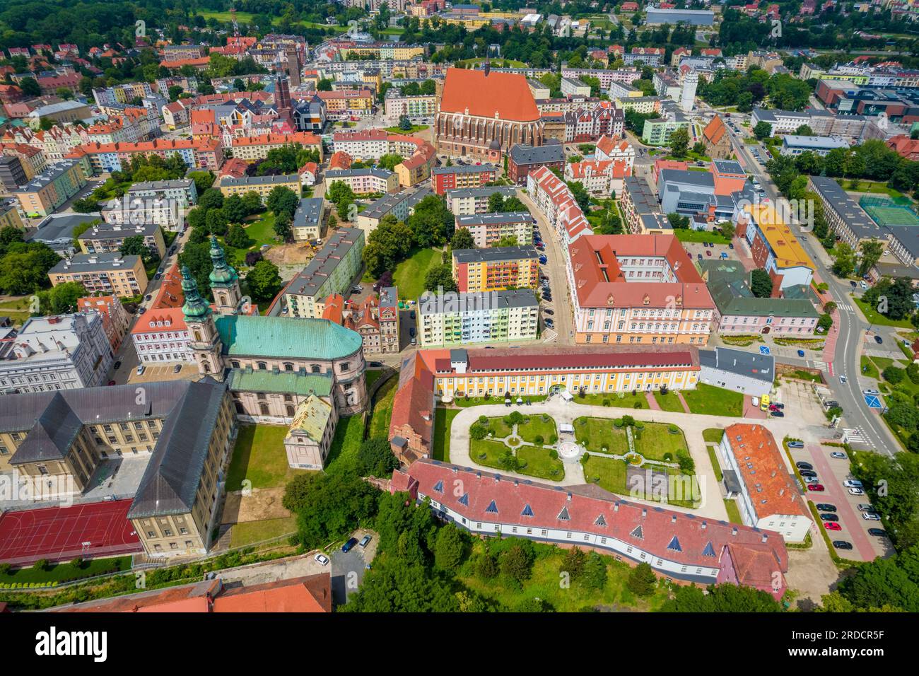 Buildings of the city of Nysa seen from a bird's eye view Stock Photo ...