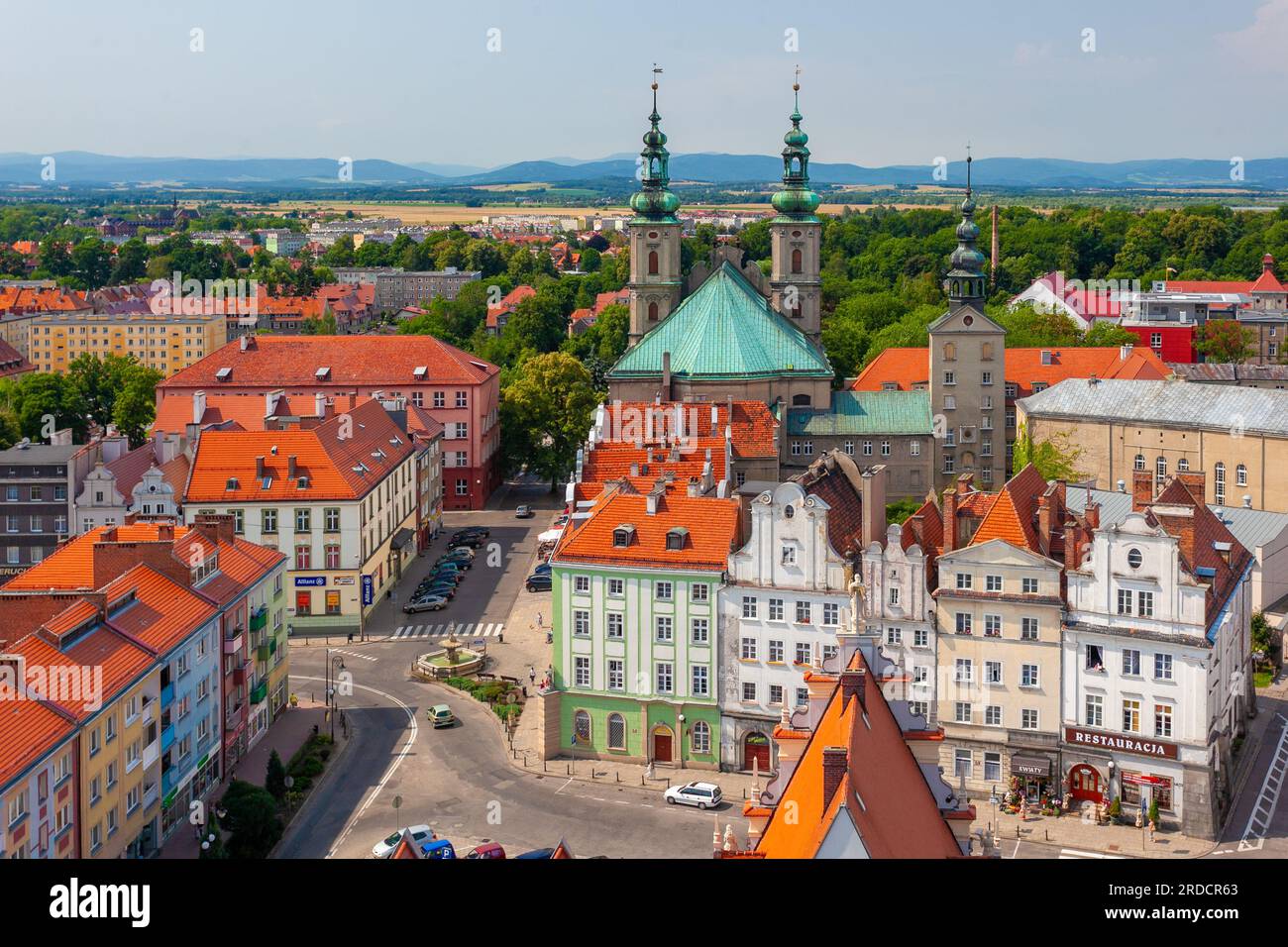 The center of Nysa is full of beautiful historic buildings Stock Photo ...