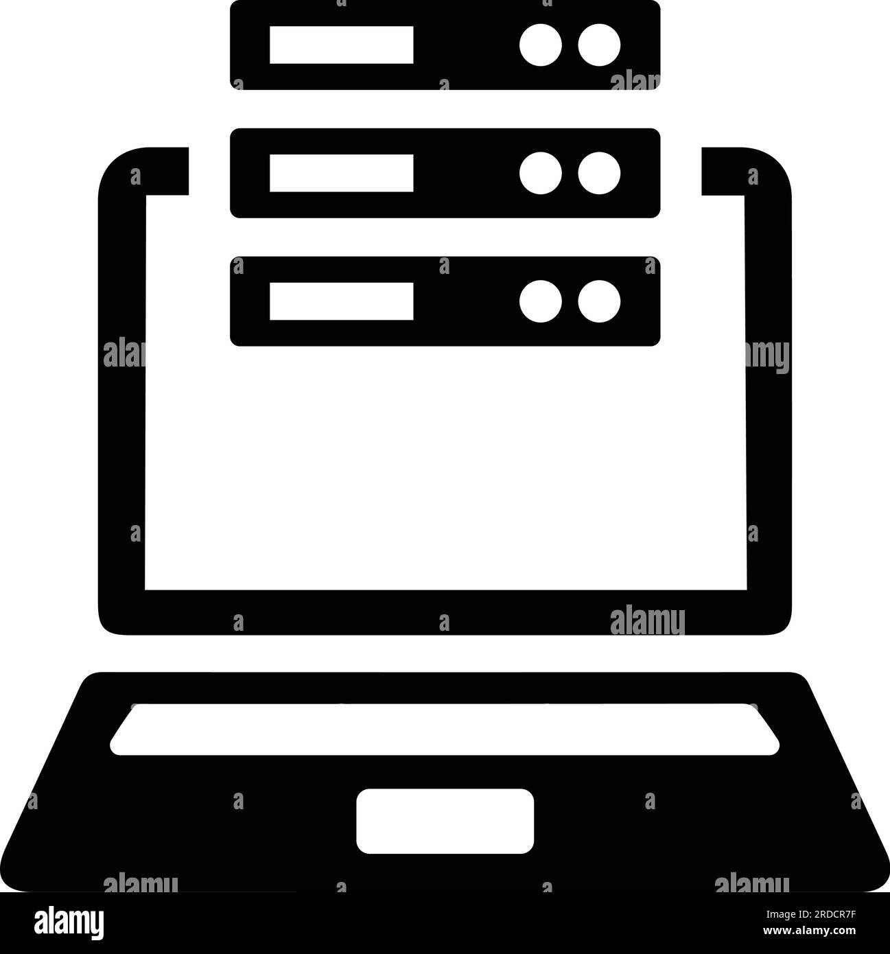 Laptop with Data server icon. Stunning design suitable for web, print ...