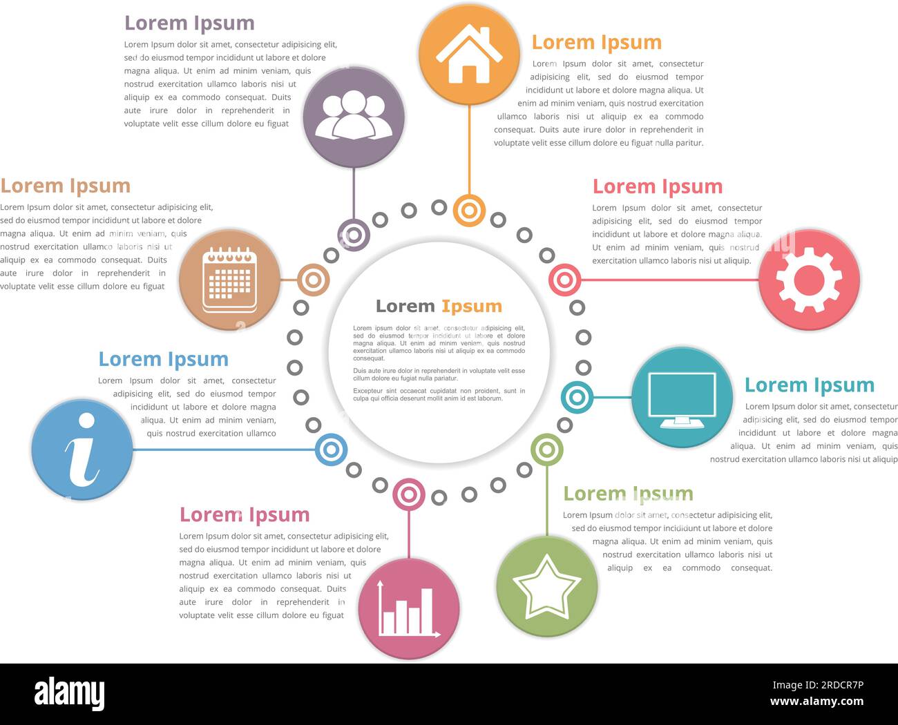 Circle diagram with icons and text, vector eps10 illustration Stock ...