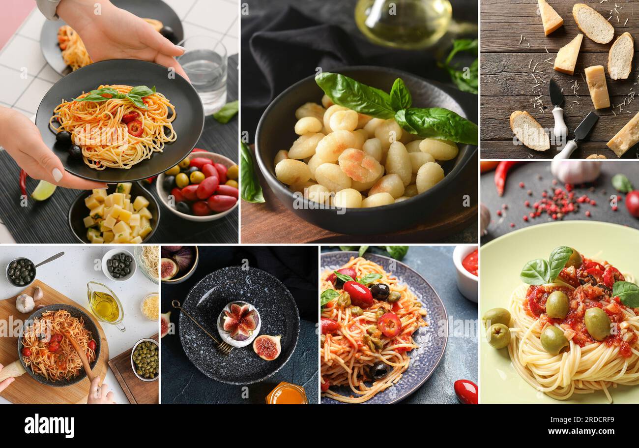 Collage of traditional Italian food Stock Photo - Alamy
