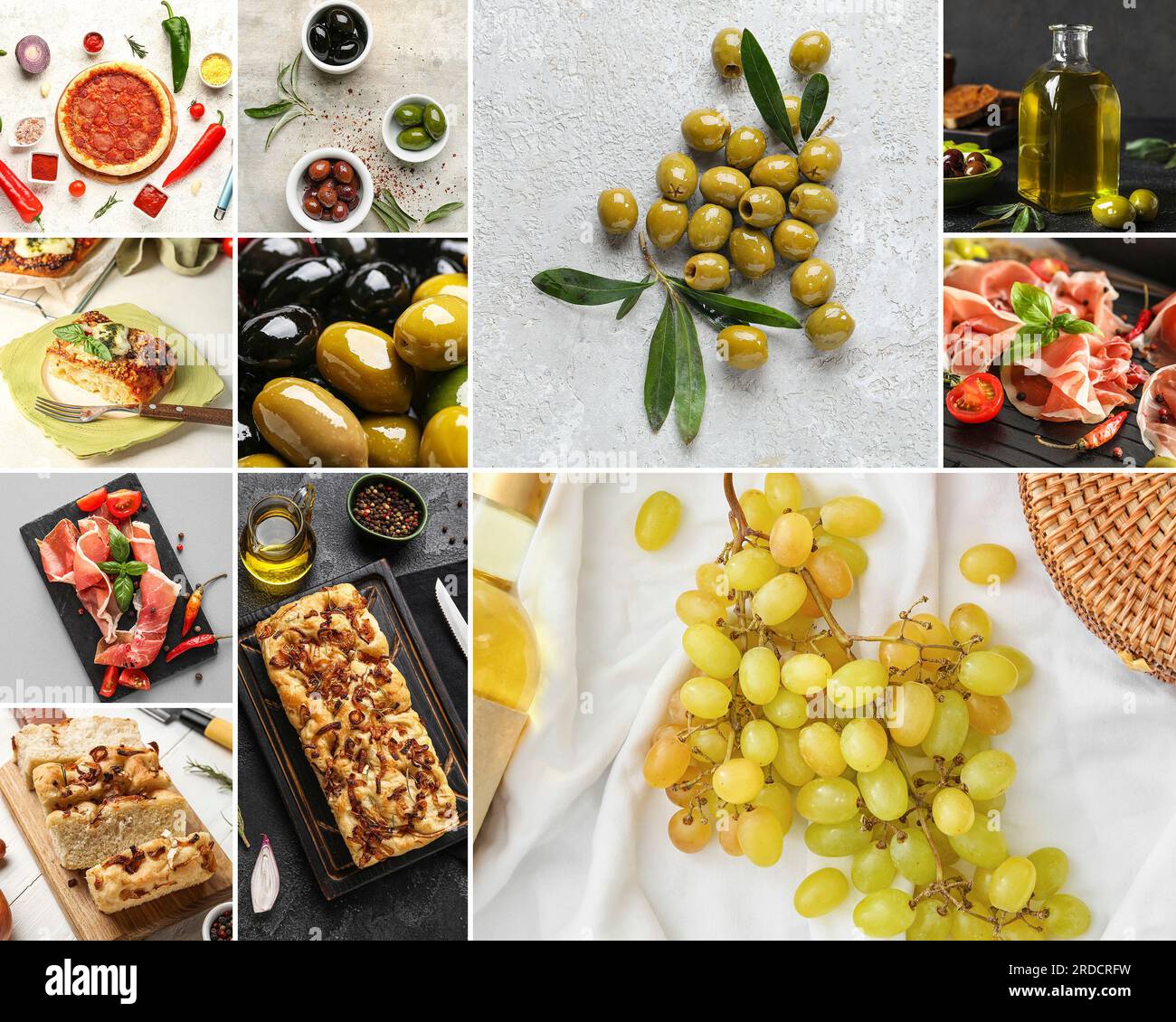 Set of traditional Italian food Stock Photo - Alamy