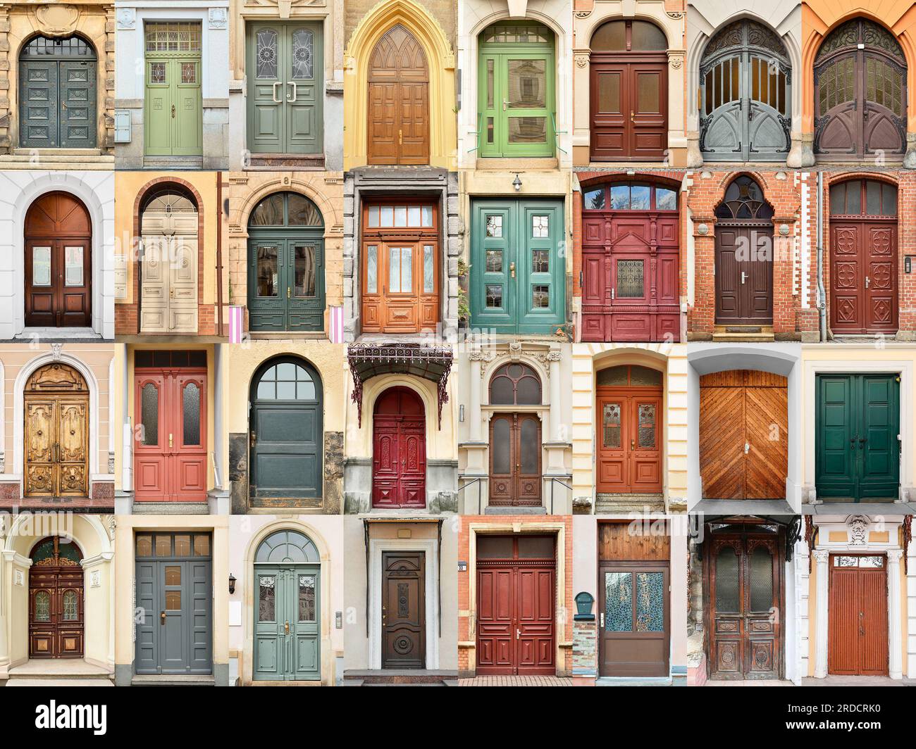Big collage of beautiful old doors Stock Photo - Alamy