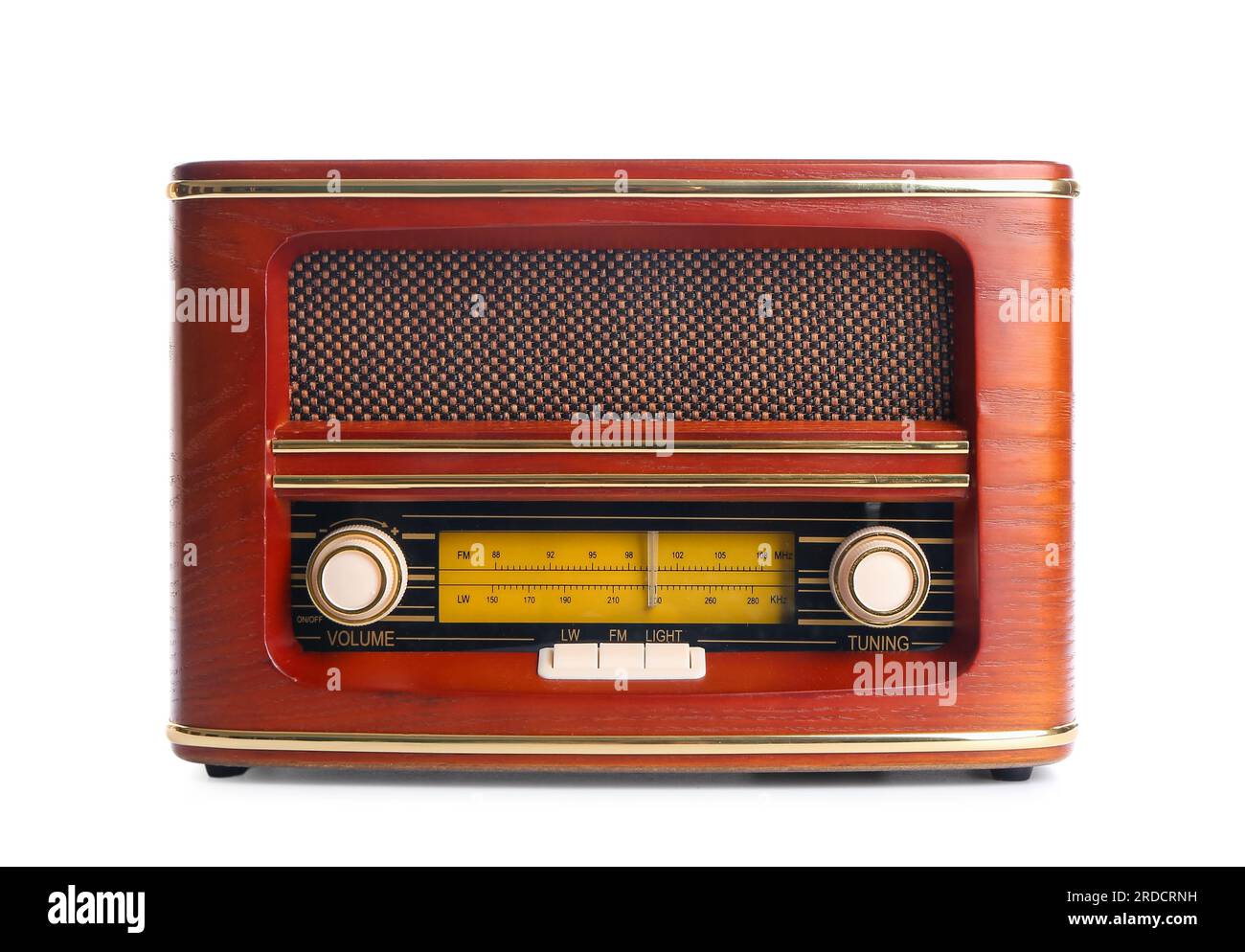Retro radio receiver on white background Stock Photo - Alamy