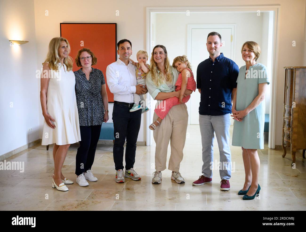 20 July 2023, Berlin: Elke Neujahr (l-r), DKMS Executive Director ...
