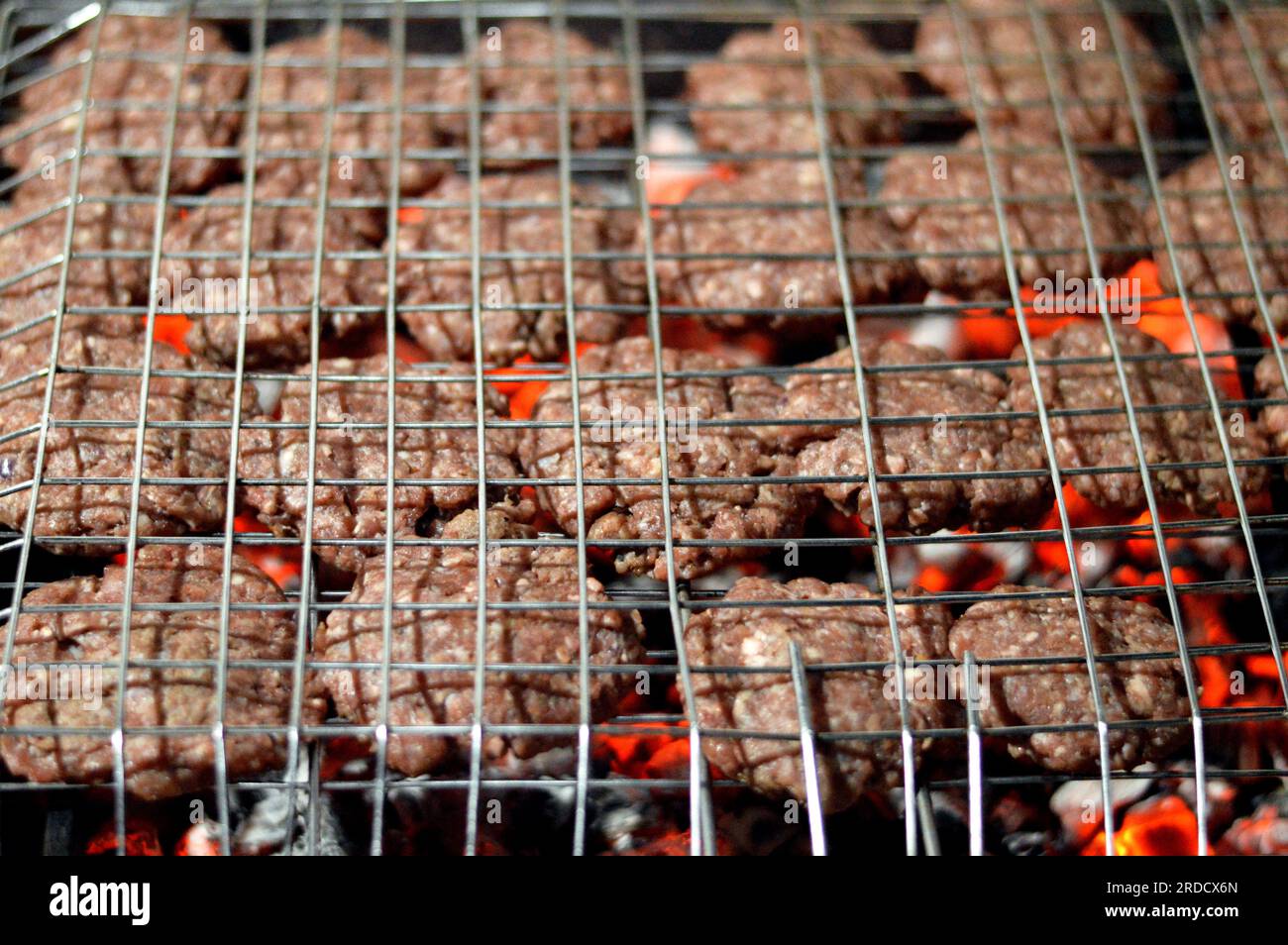 Grilling meatballs beef minced grounded meat kofta kufta in a ...