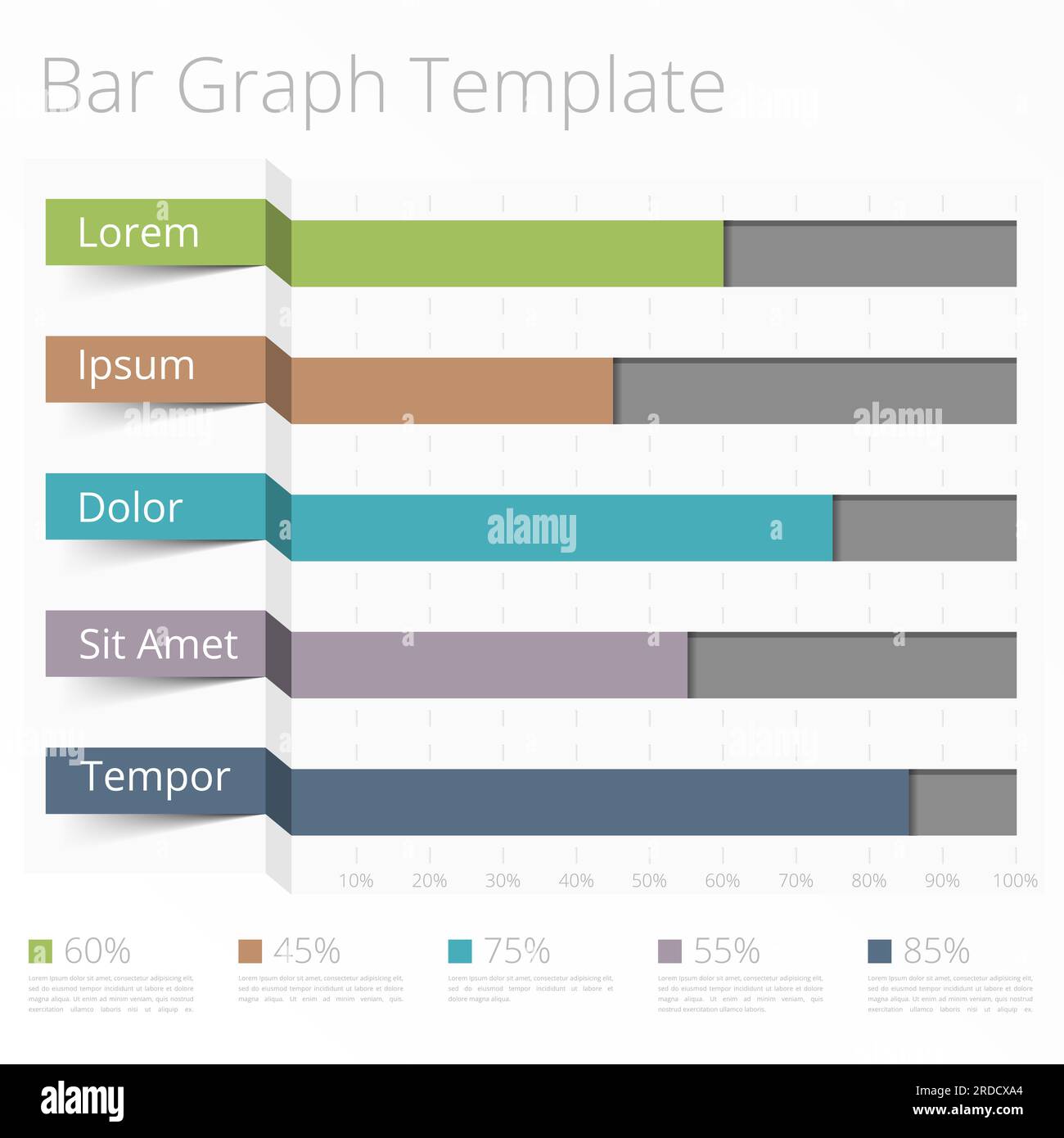 Horizontal bar chart template, business infographics, vector eps10 ...
