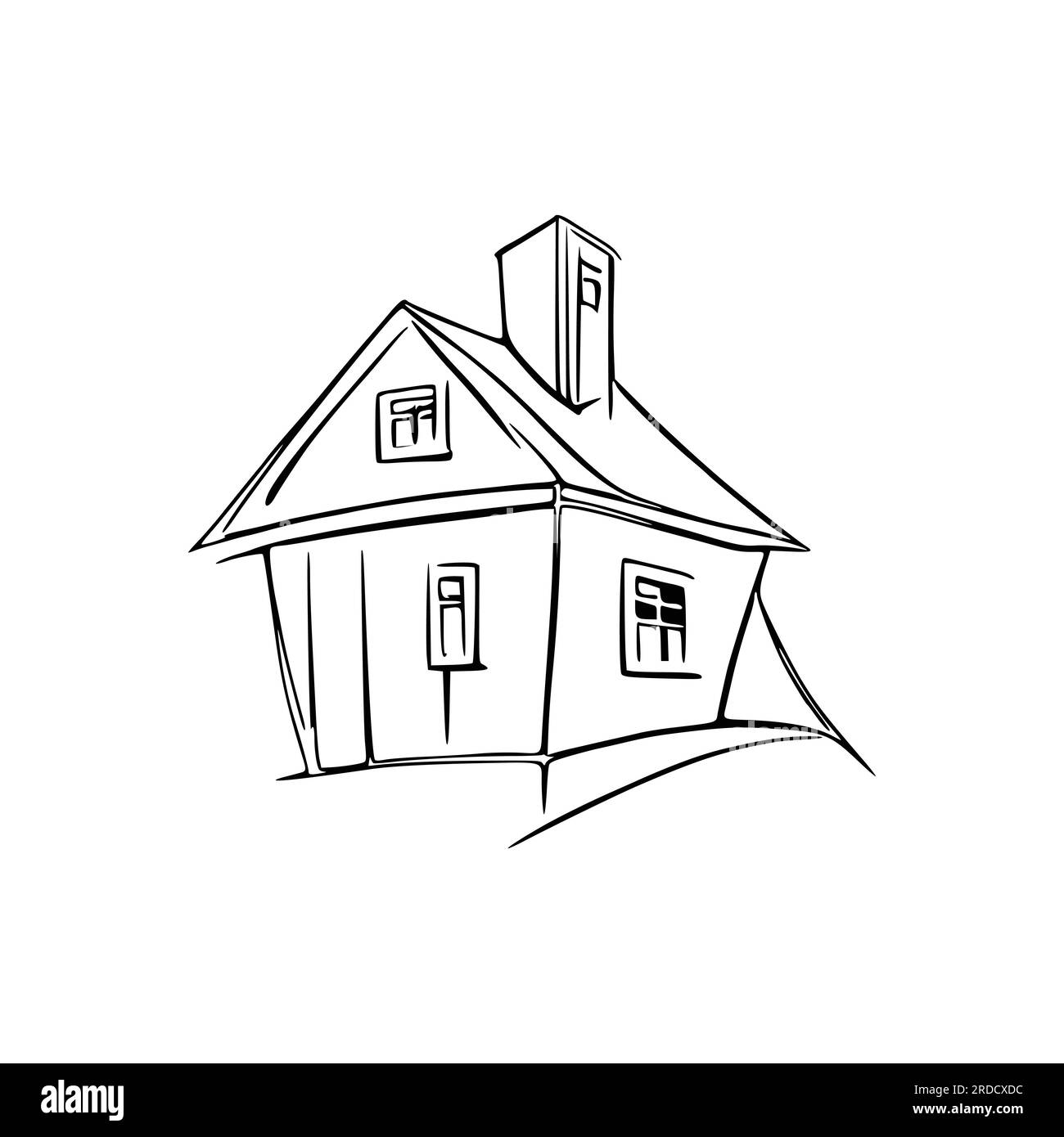 House outline hand draw hi-res stock photography and images - Alamy