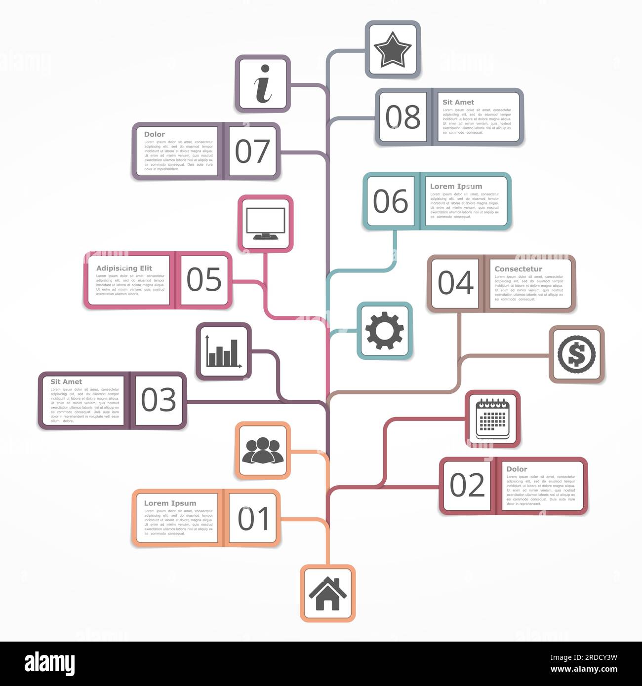 Tree diagram template with numbers icons and place for your text ...
