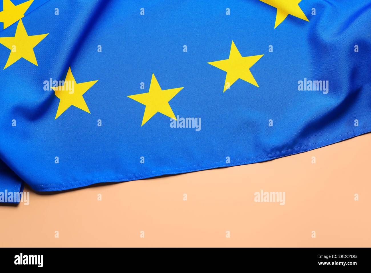 Flag of European Union on beige background Stock Photo - Alamy