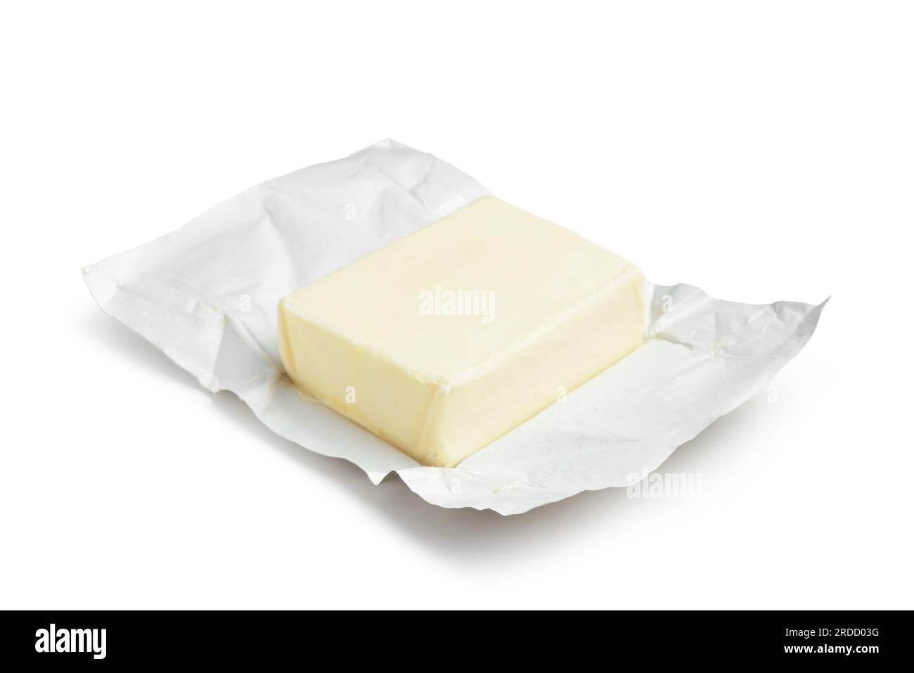 Fresh butter on white background Stock Photo - Alamy