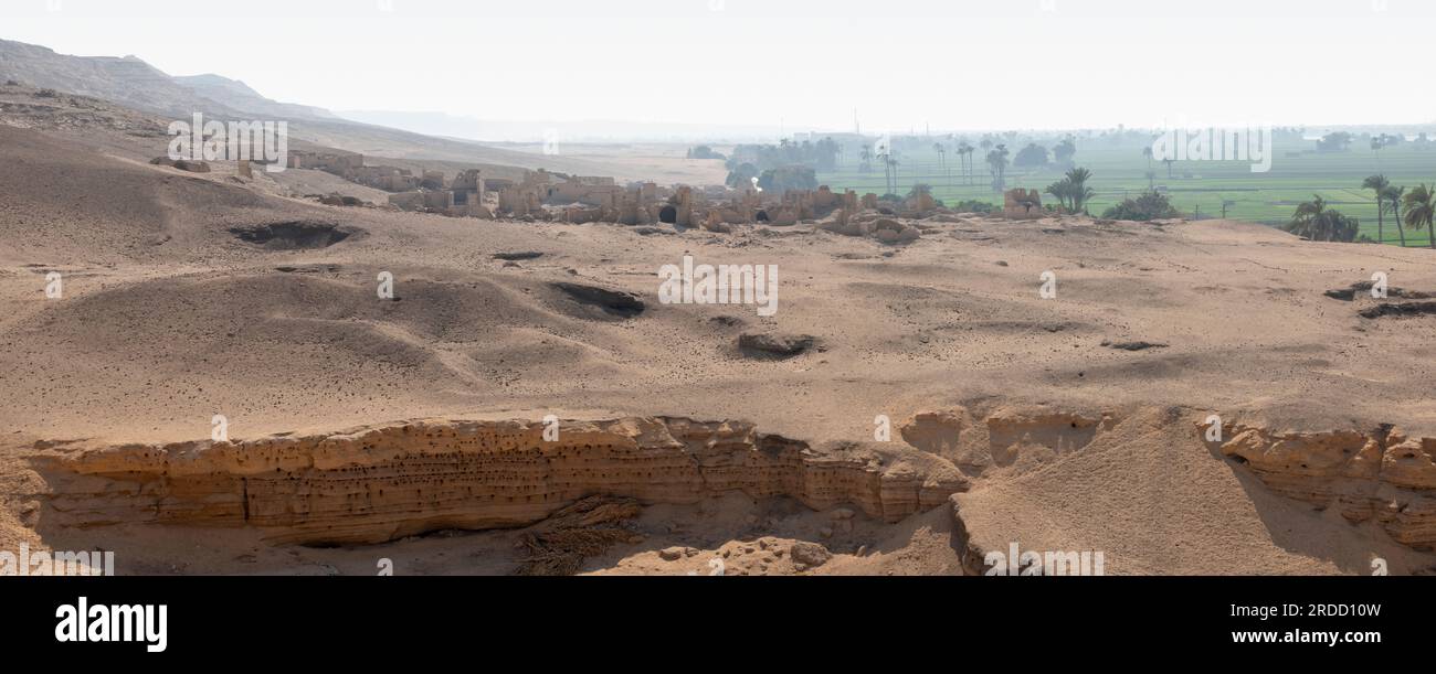 The hills at Beni Hassan between Minya and Mallawi, Middle Egypt Stock ...