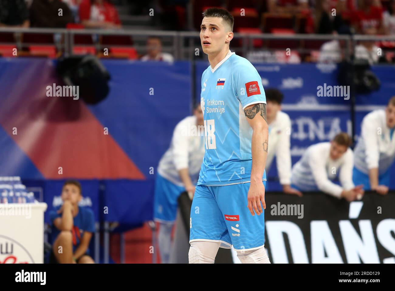 Gdansk, Poland. 20th July, 2023. Klemen Cebulj during the FIVB ...