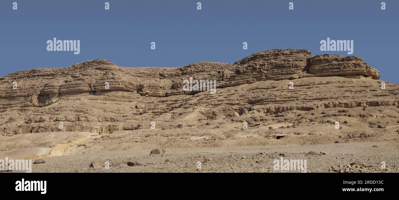 The hills at Beni Hassan between Minya and Mallawi, Middle Egypt Stock ...