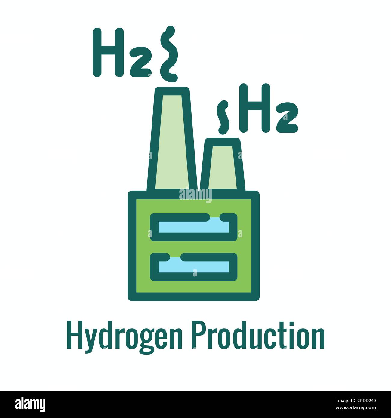 Clean Hydrogen Production with Green Energy Icon Set Stock Vector Image ...