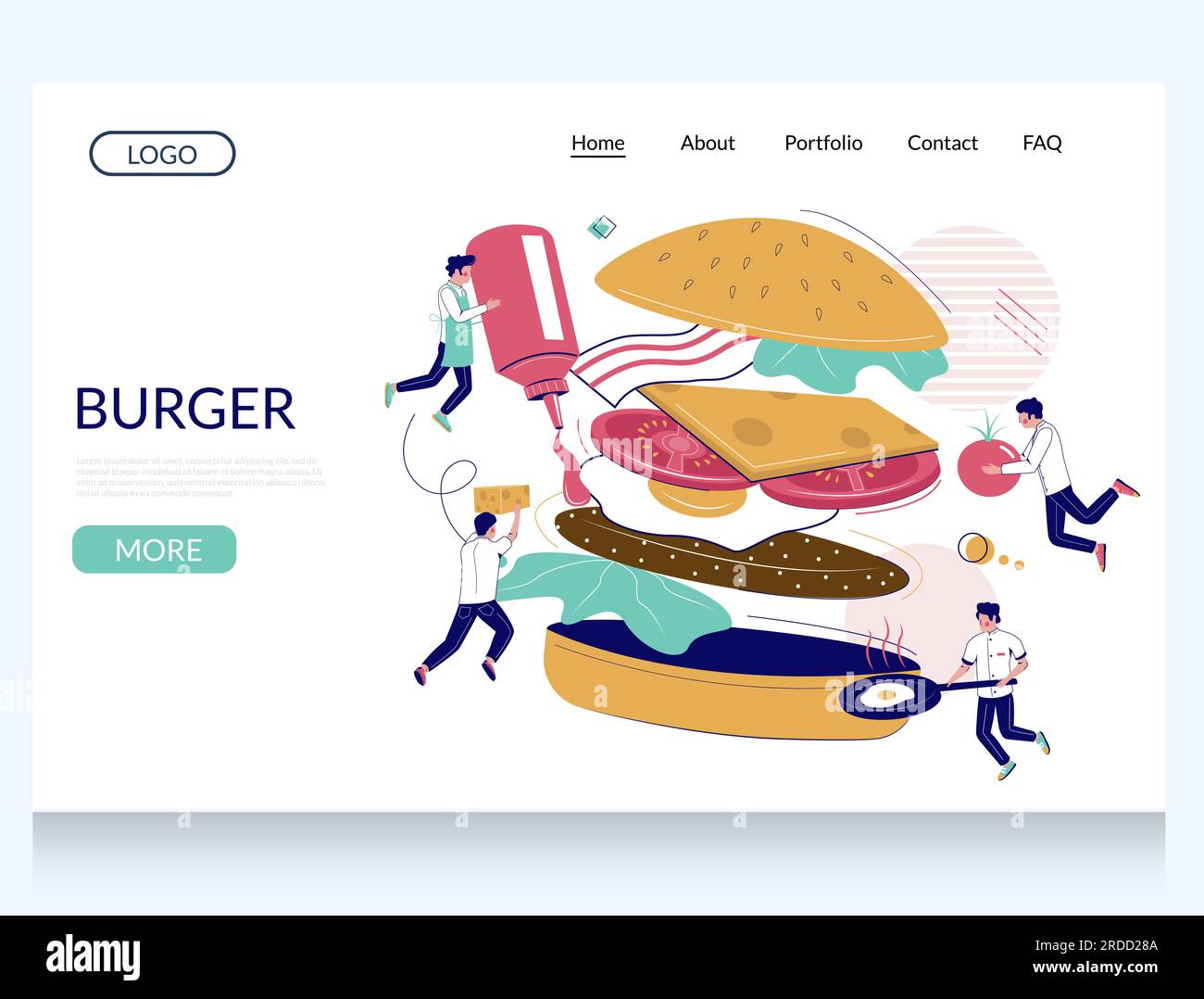 Burger vector website landing page design template Stock Vector Image ...