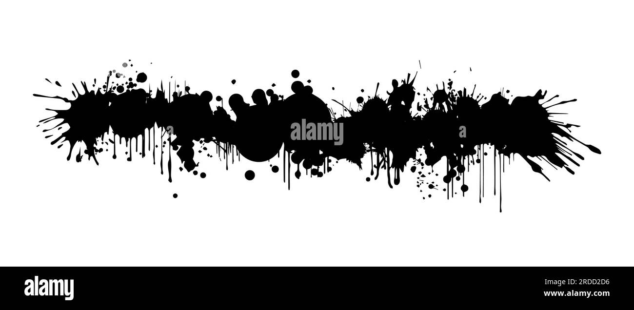 Long black blob, brush stroke. Vector illustration Stock Vector Image ...