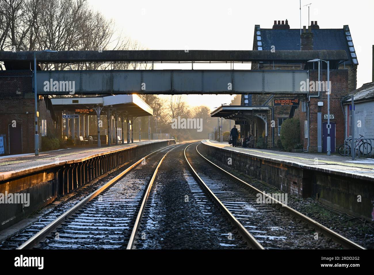 Sherborne Dorset Railway Station, Early evening in winter Stock Photo ...