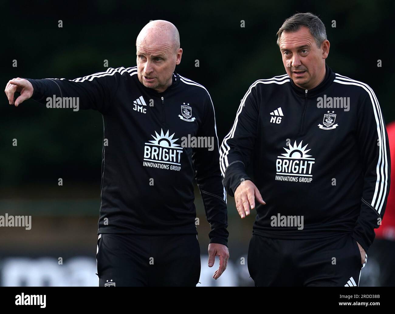 Connah's Quay Nomads assistant manager Jon McCarthy and manager Neil ...