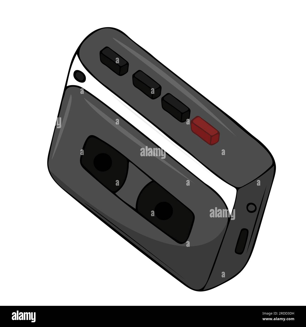 Icons of retro music player isolated on white background. Tape ...