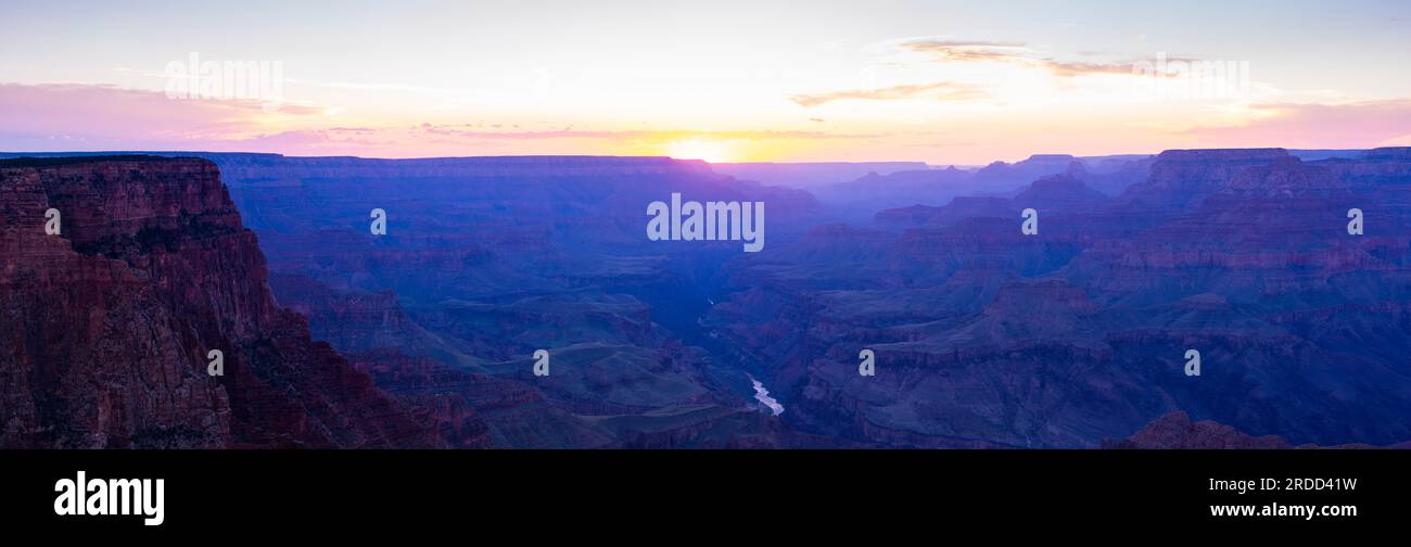 Grand Canyon at sunset, Grand Canyon National Park, Arizona Stock Photo ...