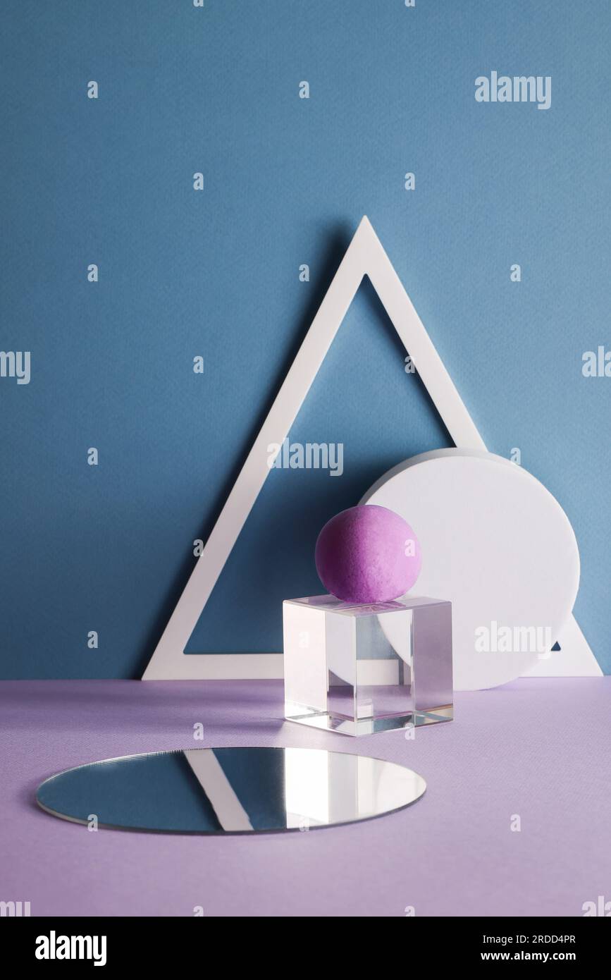 dimensional compositions of geometric shapes concept. transparent cube ...