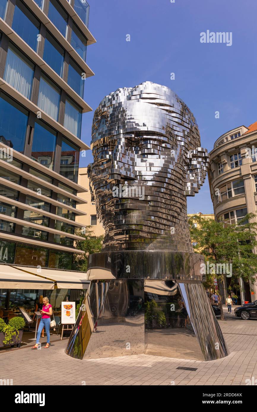 PRAGUE, CZECH REPUBLIC, EUROPE - Statue of author Franz Kafka, by ...