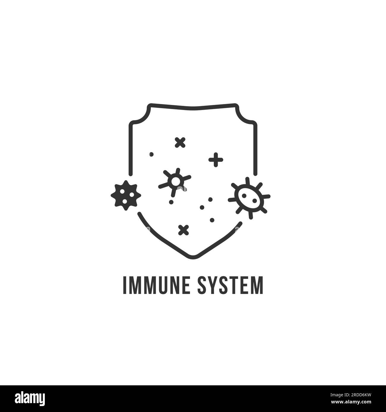 black thin line immune system logo Stock Vector Image & Art - Alamy