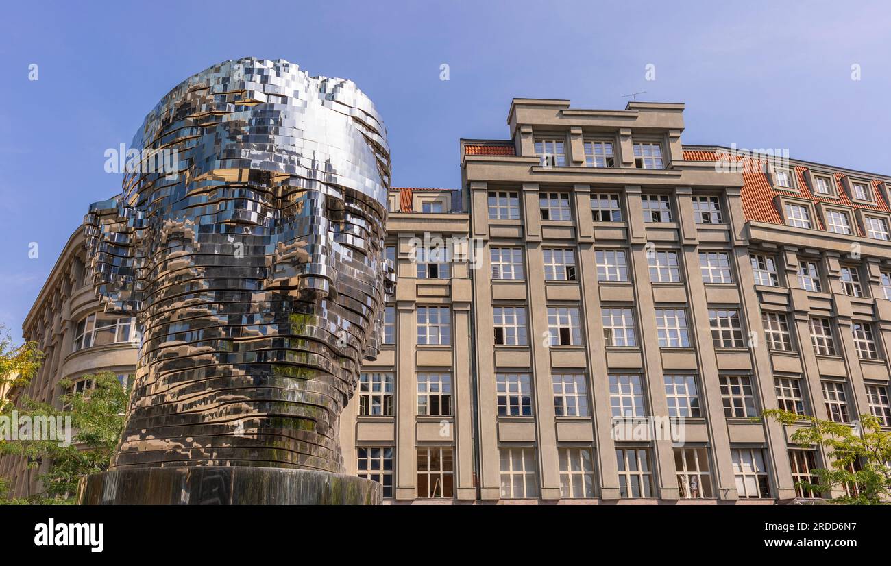 PRAGUE, CZECH REPUBLIC, EUROPE - Statue of author Franz Kafka, by ...