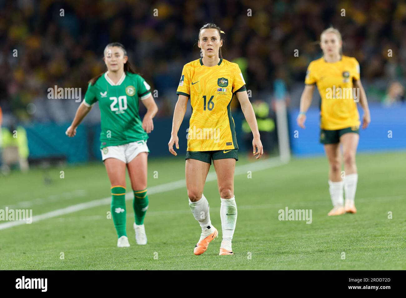 Sydney, Australia. 20th July, 2023. Hayley Raso of Australia looks on ...
