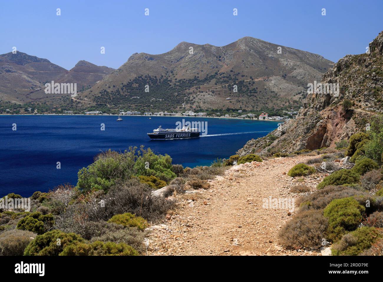 SAOS ferry the Stavros, Livadia, Tilos, Dodecanese Islands, Southern ...