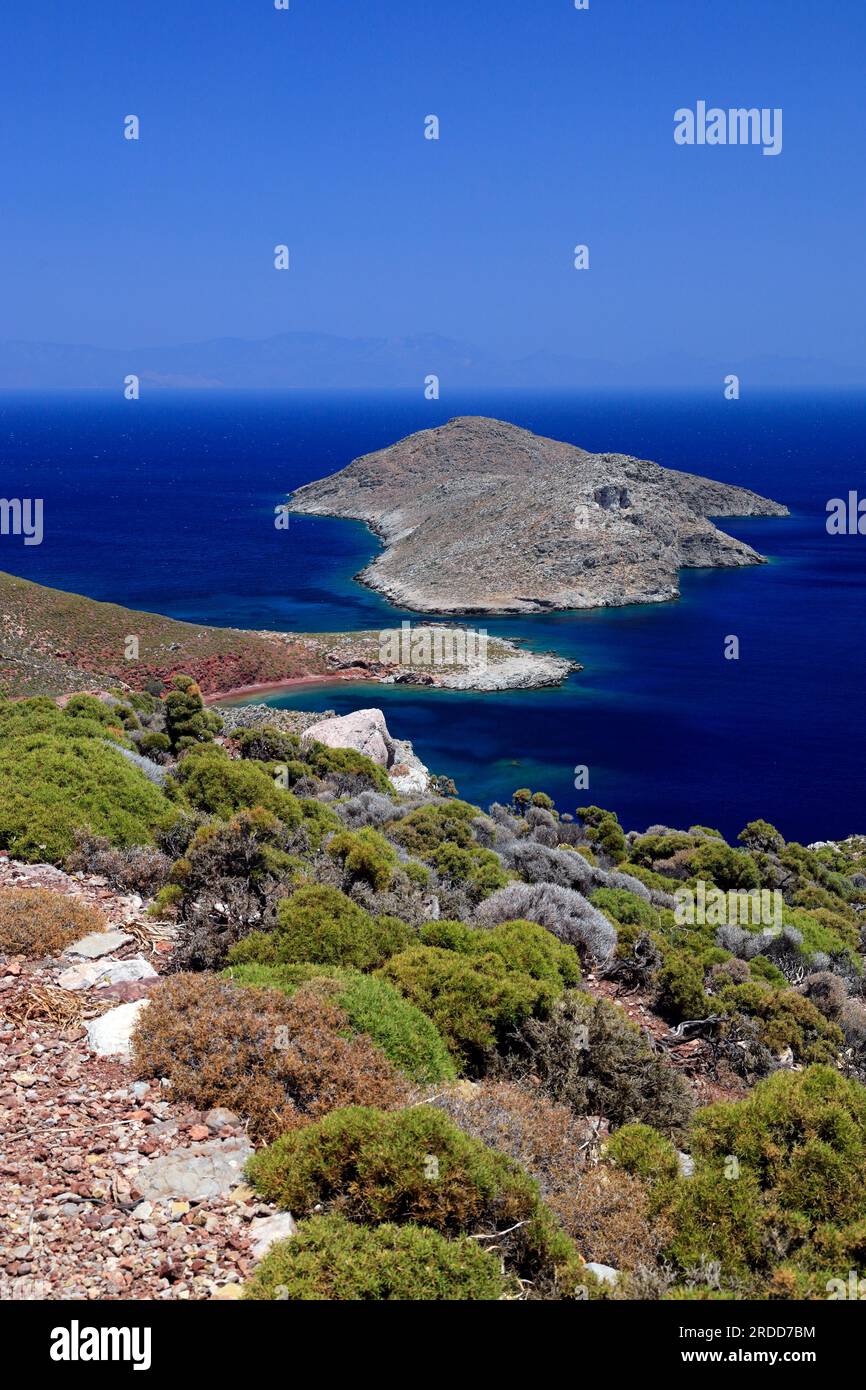 Footpath between Livadia and Lethra with Gaidaros Islet,Tilos Island ...