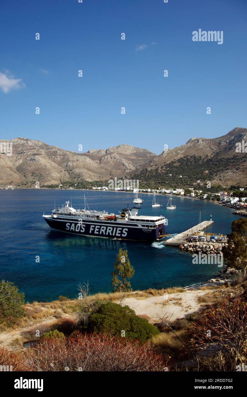 SAOS ferry the Stavros, Livadia, Tilos, Dodecanese Islands, Southern ...