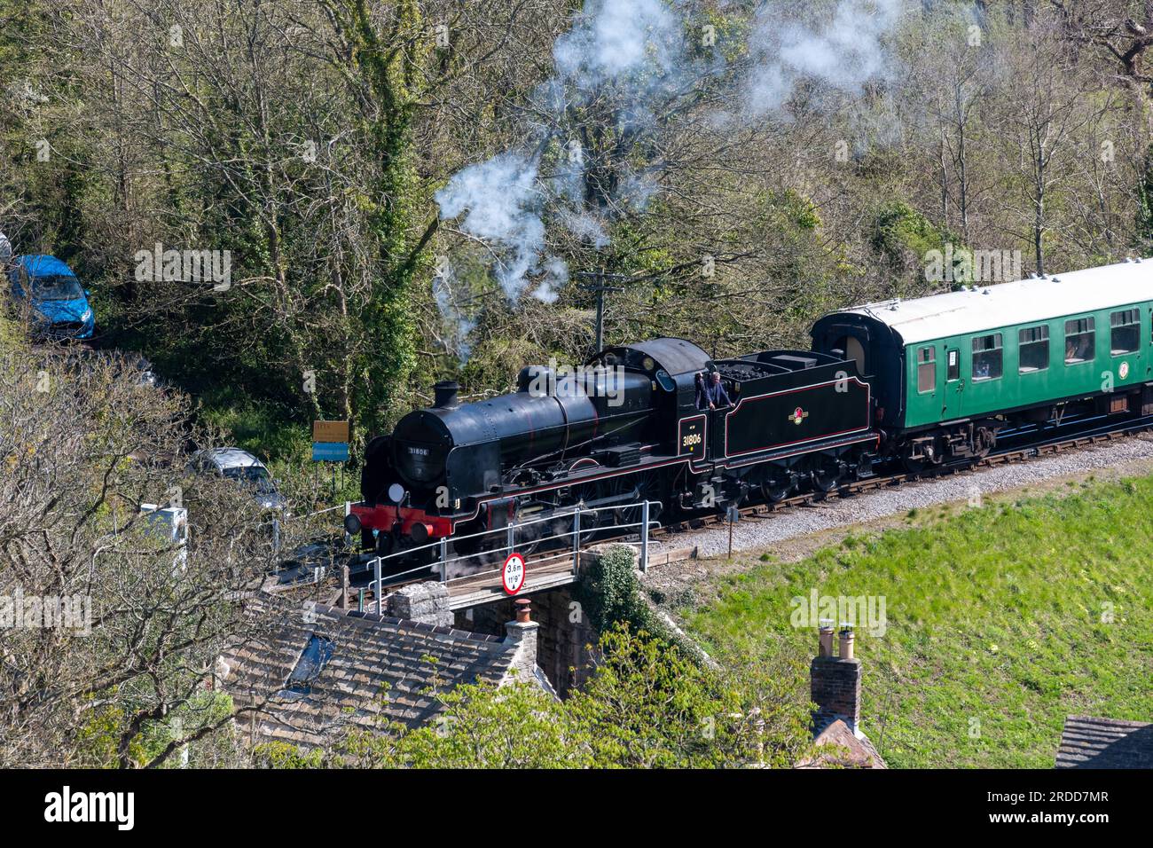 Corfe.Dorset.United Kingdom.April 17th 2023.The 31806 U class steam ...