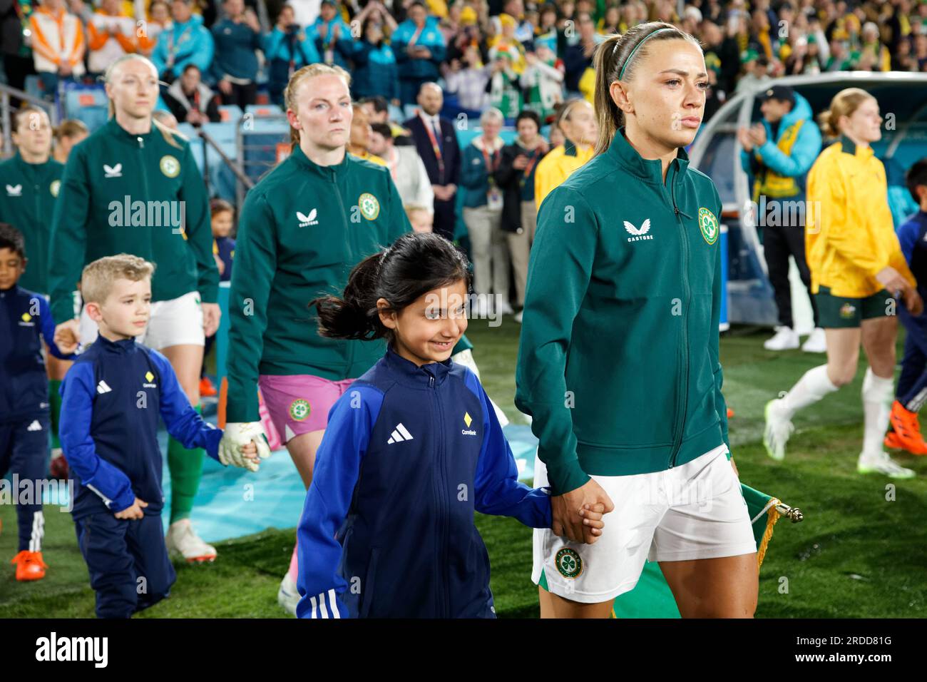 Sydney, Australia. 20th July, 2023. Katie McCABE of Ireland leads her ...