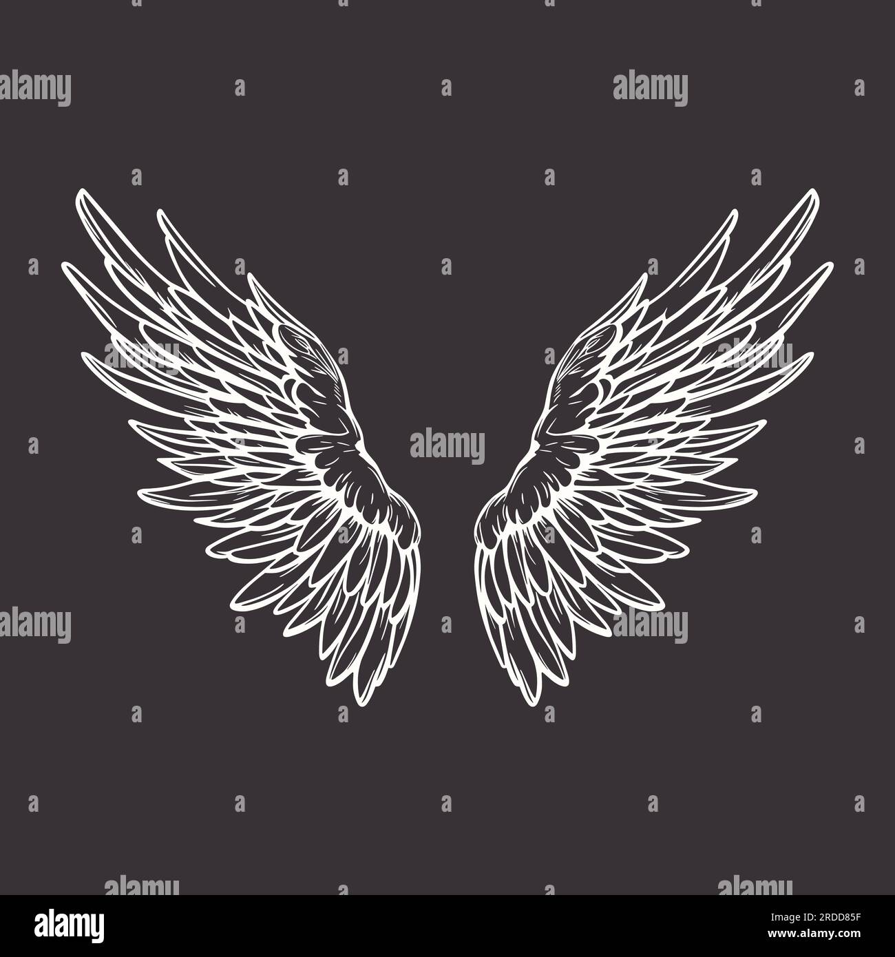 Vector Wings Icon. Vintage Angel Wings Icon, Design Template, Clipart ...