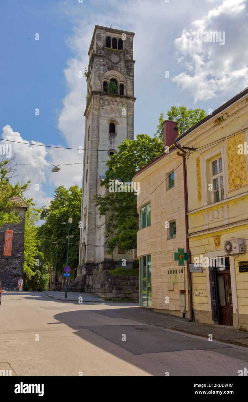 Panorama of Bihac City Center and St. Anthony's Church Tower Stock ...