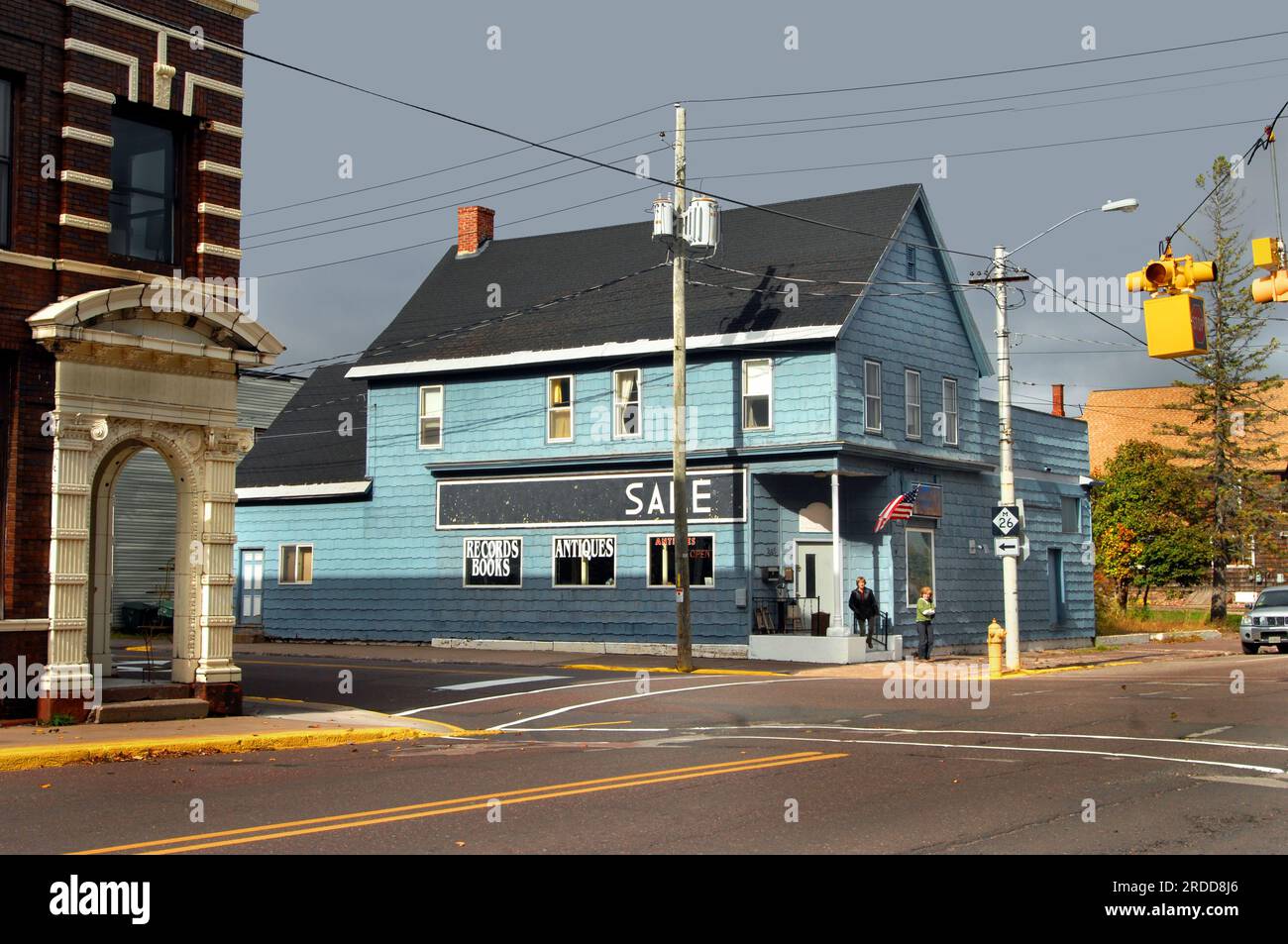 Two women emerge from shopping for antiques in Laurium, Michigan ...