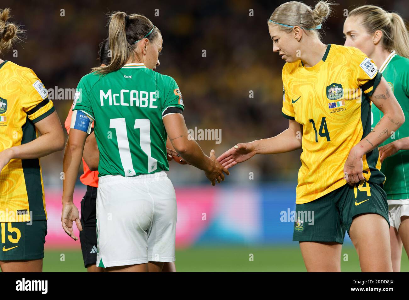 Sydney, Australia. 20th July, 2023. Katie McCABE of Ireland shakes ...