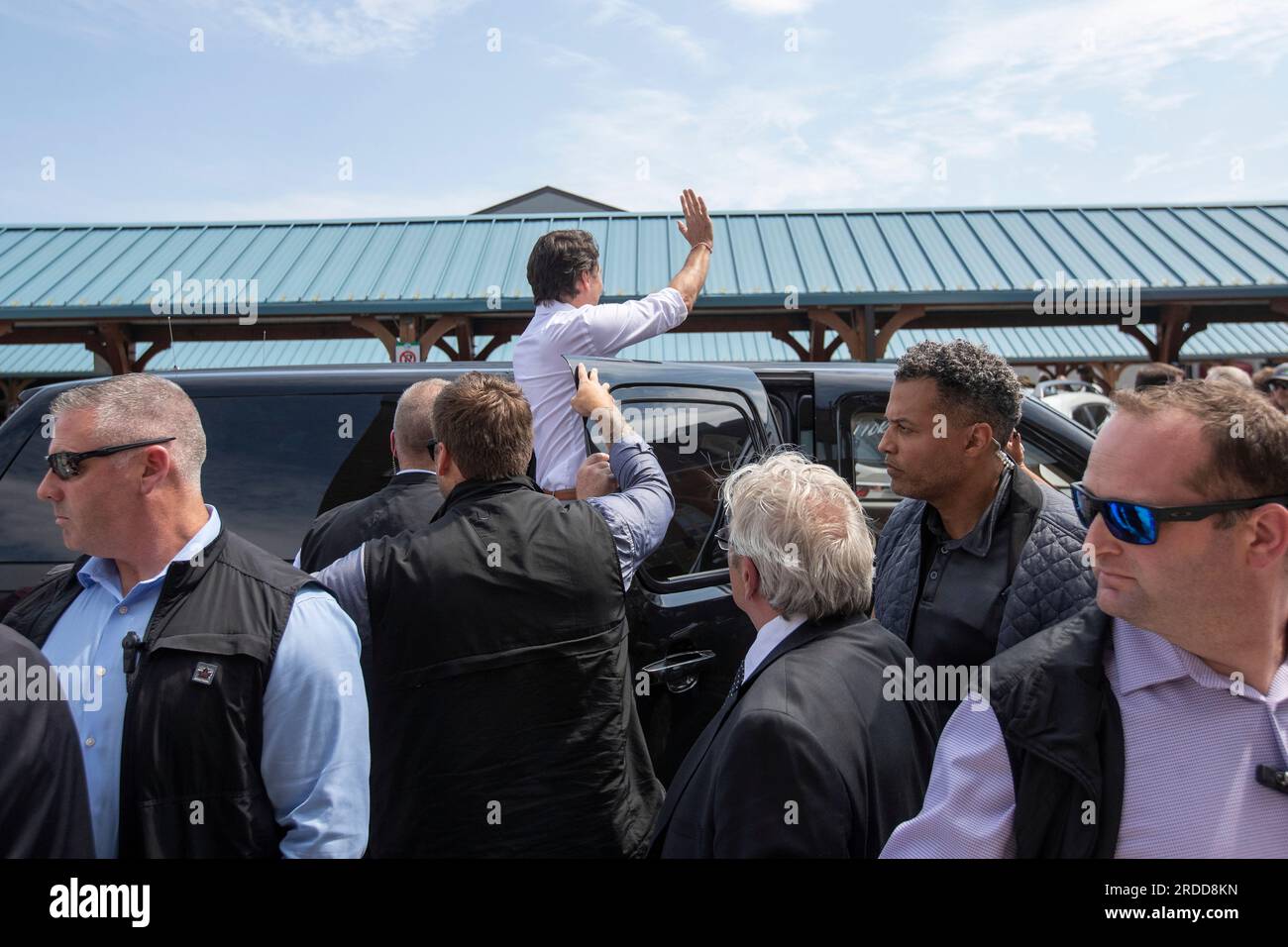 Belleville, Canada. 20th July, 2023. Prime Minister Justin Trudeau ...