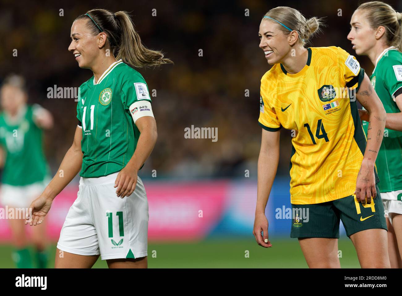 Sydney, Australia. 20th July, 2023. Katie McCABE of Ireland and Alanna ...