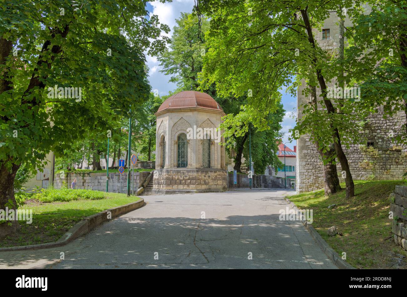 Iconic stone Turbe dominates the view of Bihac's city center Stock ...
