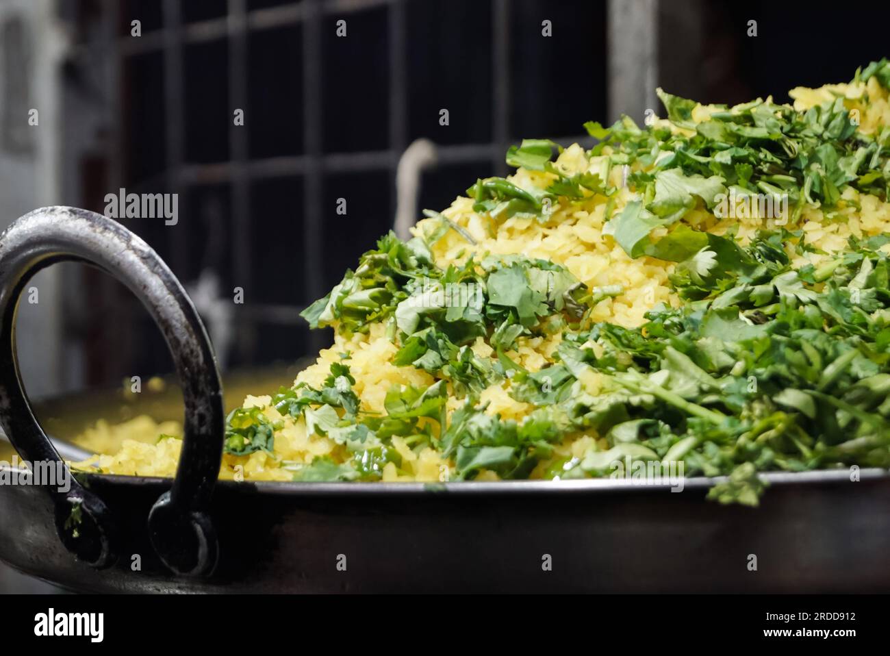 Indian snack Poha made from beaten rice. Poha Jalebi (Indian cuisine ...