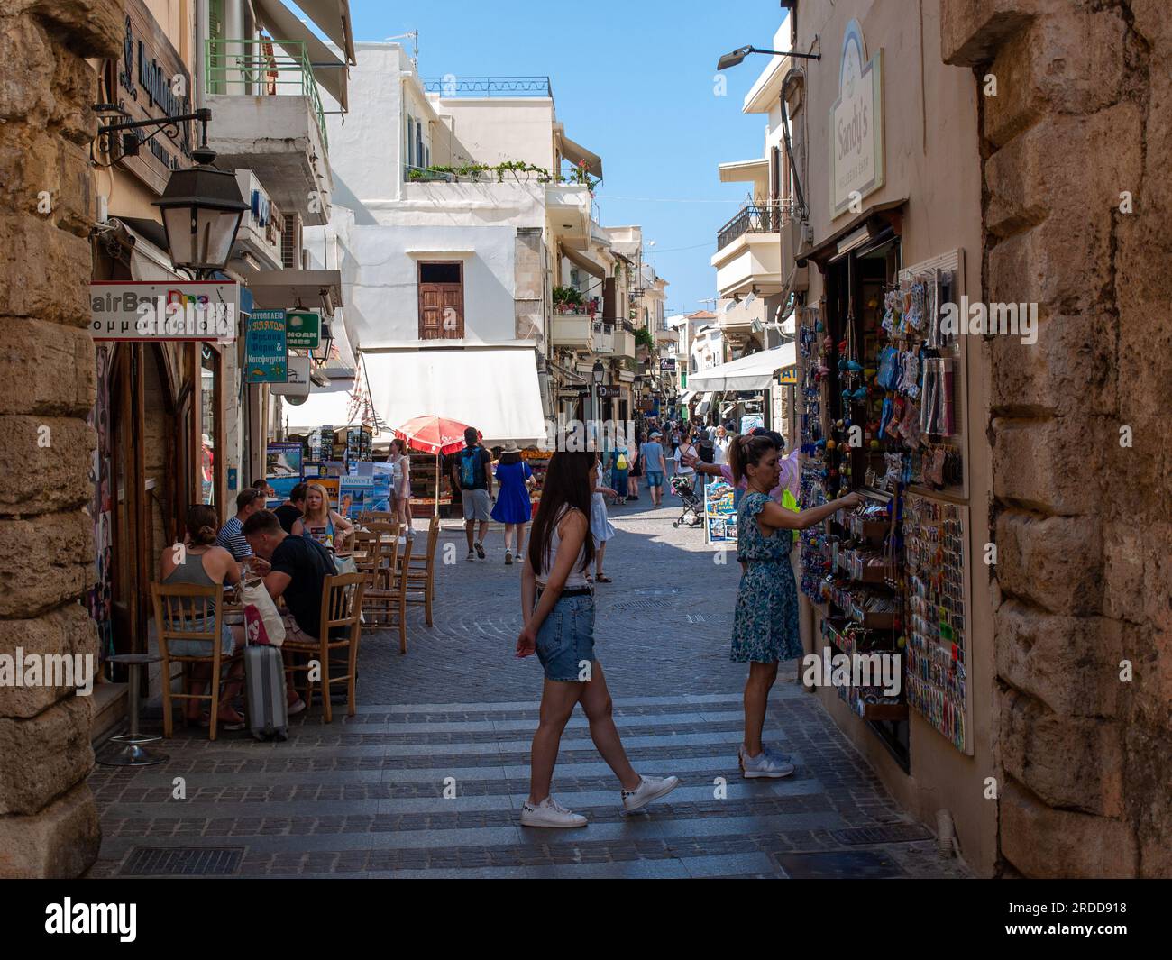 Shopping street in rethymno crete hi-res stock photography and images ...