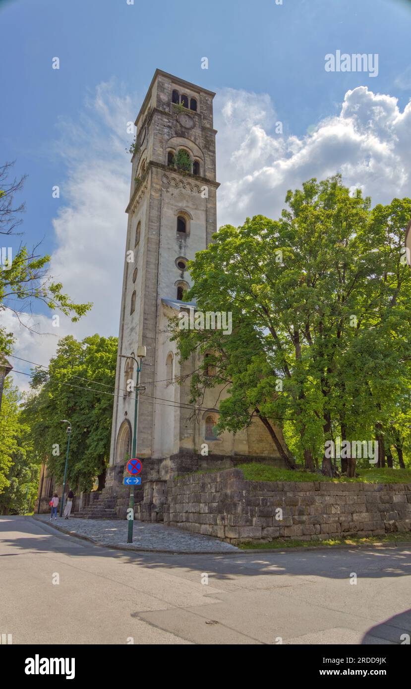 Panorama of Bihac City Center and St. Anthony's Church Tower Stock ...