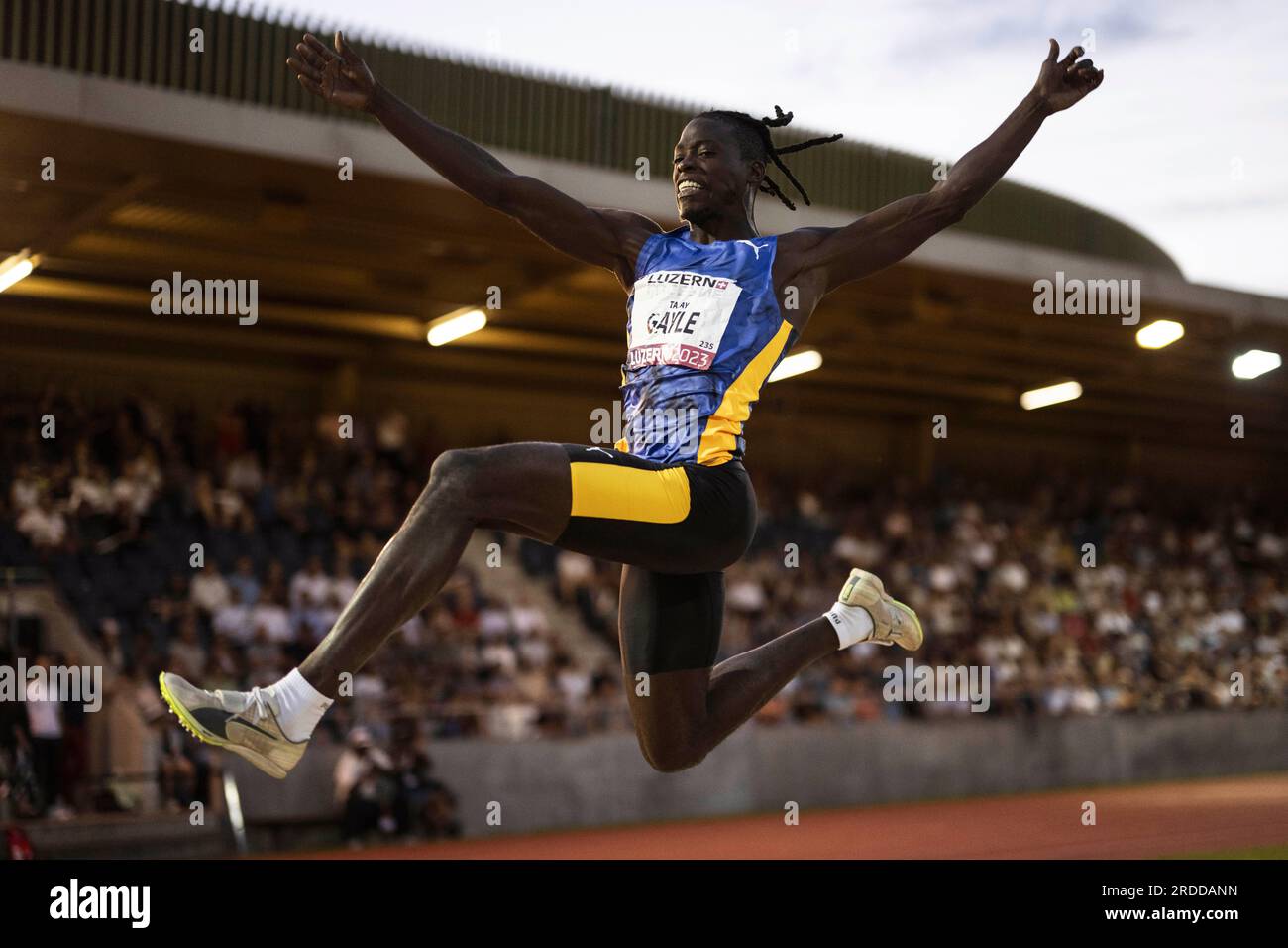 Tajay Gayle of Jamaica competes during Long Jump, at the International ...
