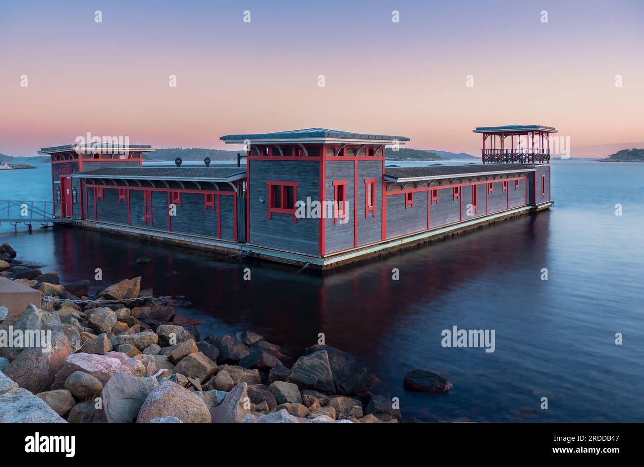 Stromstad, Sweden - May 24, 2023: The cold bath house in Stromstad is ...